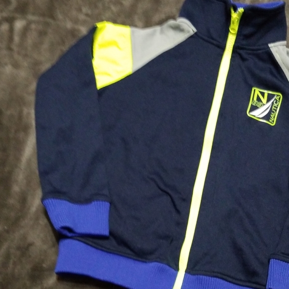 Nautica | Jackets & Coats | Nautica Track Jacket Gorgeous Blue Lime And ...